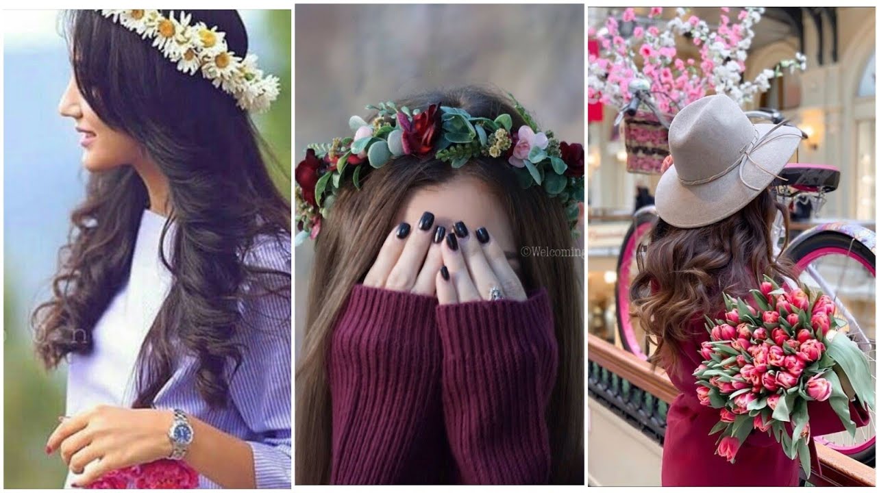 Most beautiful Girls dpz with Flower || girls Hidden face dpz - YouTube