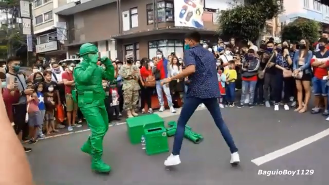 THE BOXER SPARS WITH THE GREEN SOLDIER | Green Soldier of Baguio City ...