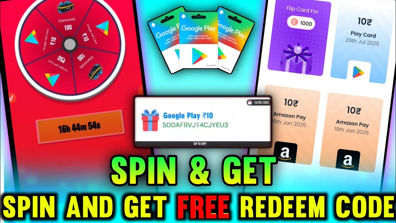 Spin करो Or पाओ Free Redeem Code App | Google Play Gift Card New App ...