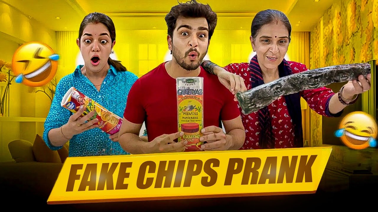 Fake Chips Prank On Family 😂 - YouTube