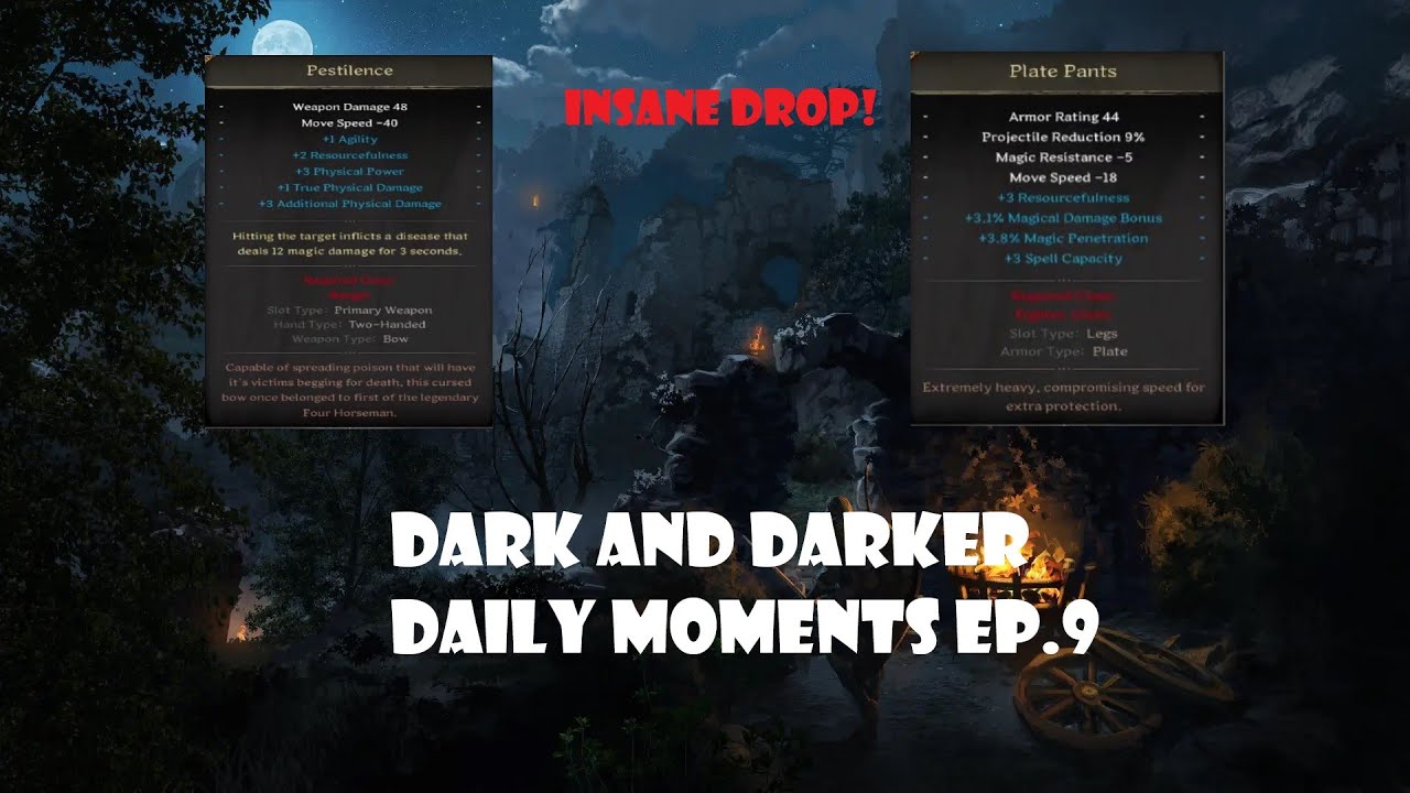 DOUBLE UNIQUE item drop! Luckiest drop? - Dark and Darker daily moments ...