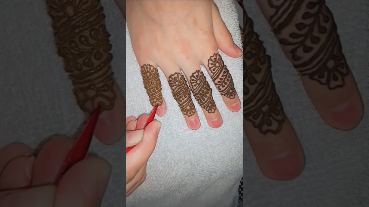 Simple Fingers Mehndi Design #very easy design #trendingshorts # ...