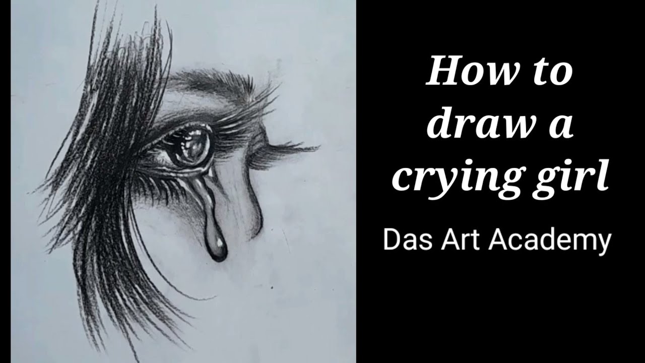 How to draw a crying girl face _ girls face drawing step by step ...