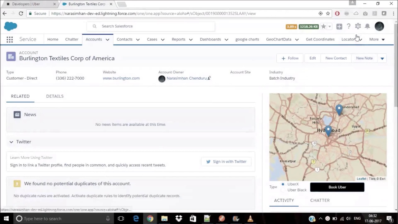 Salesforce Uber Integration - YouTube
