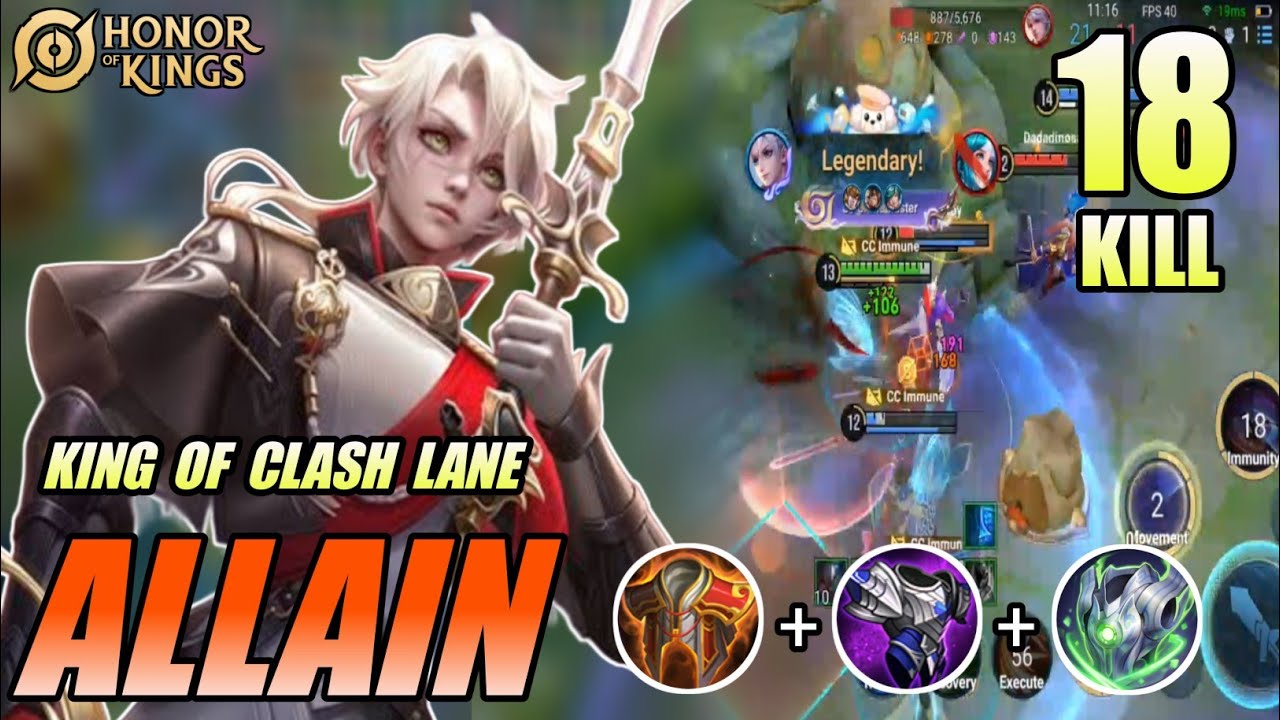 Allain Kings of Clash Lane Honor of Kings (HOK) NO COUNTER !!! 💯 ...