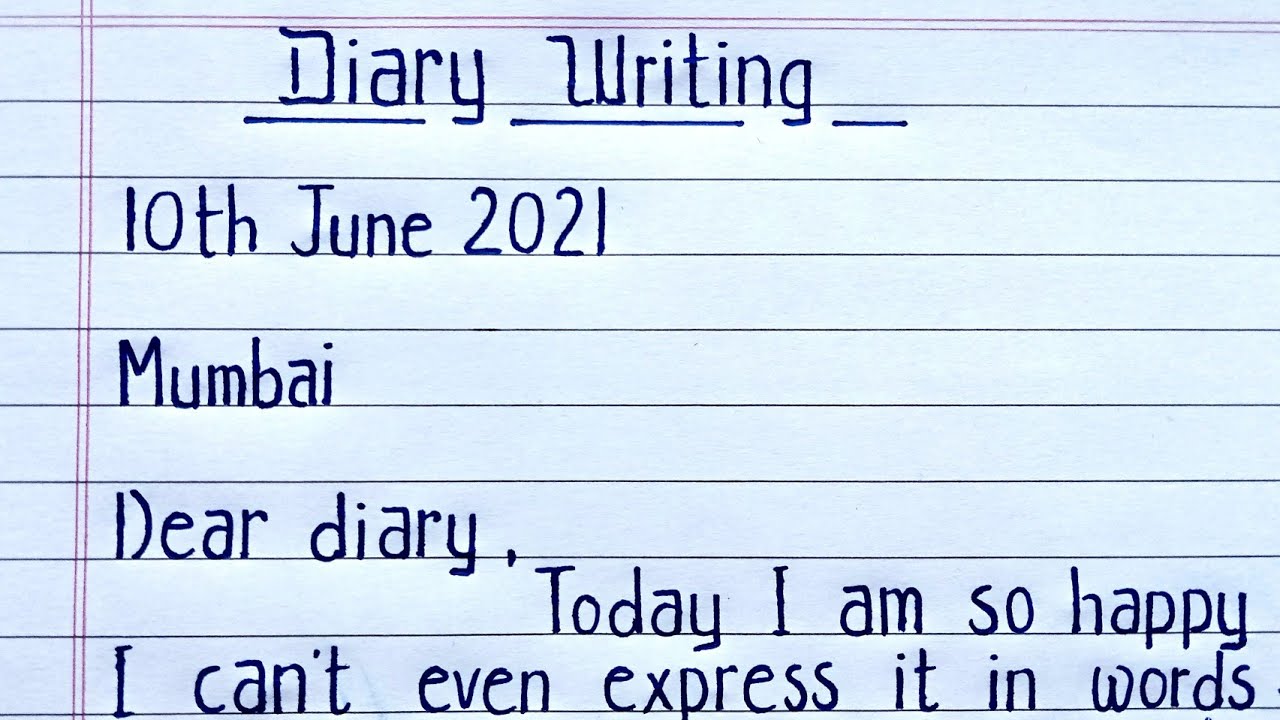Diary writing in English - YouTube