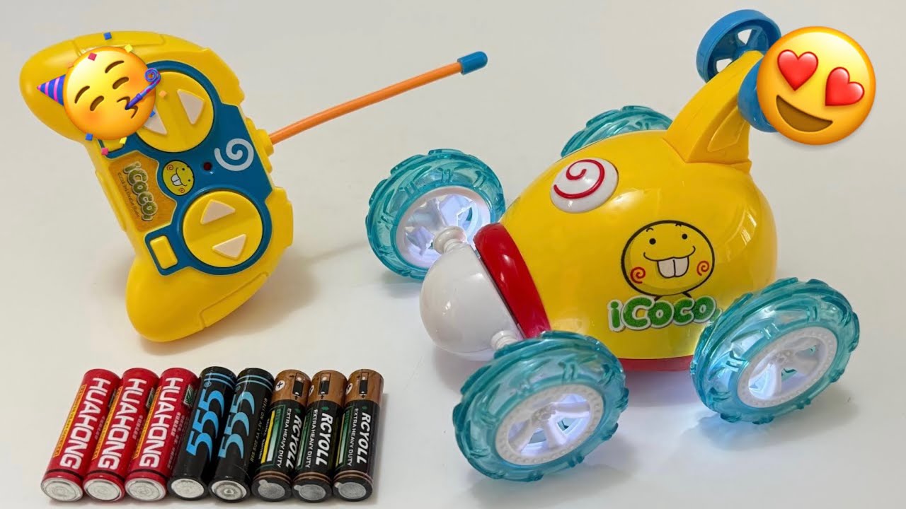 Unboxing ICOCO RC Flip Stunt Car, New Energy RC Taxi, RC Mini Police ...