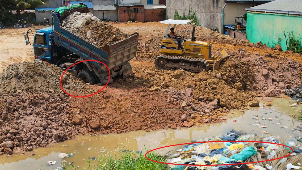 Amazing Project! Garbage Delete Dump Huge Size By Dozer D31p Clear ...