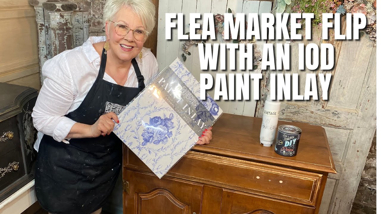 Cabinet with IOD Inlay and Flea Market Finds! - YouTube