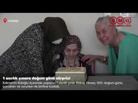 1 asırlık çınara doğum günü sürprizi