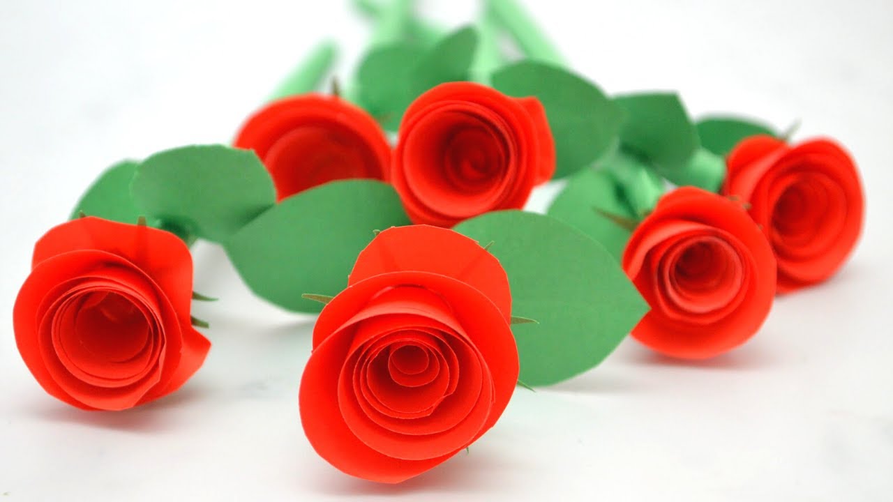 DIY paper rose | Paper Red roses | Easy to make paper Rose | Quick rose ...