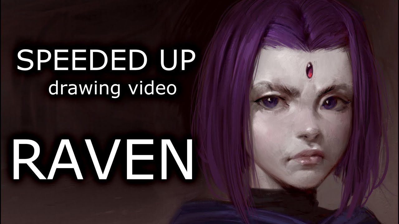 [LeraPi] RAVEN procreate portrait timelapse - YouTube