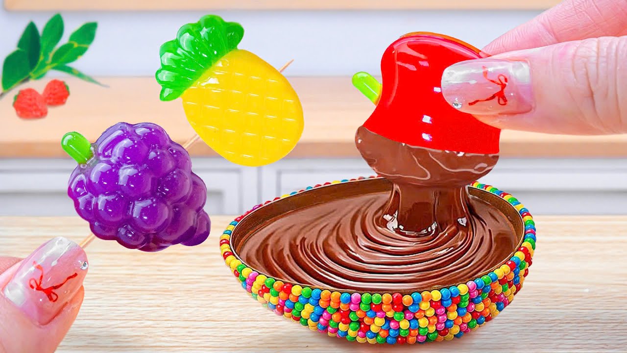 Mini Rainbow Kinder Joy Fruit Jelly Making | Rainbow Fruit Jelly Cake ...