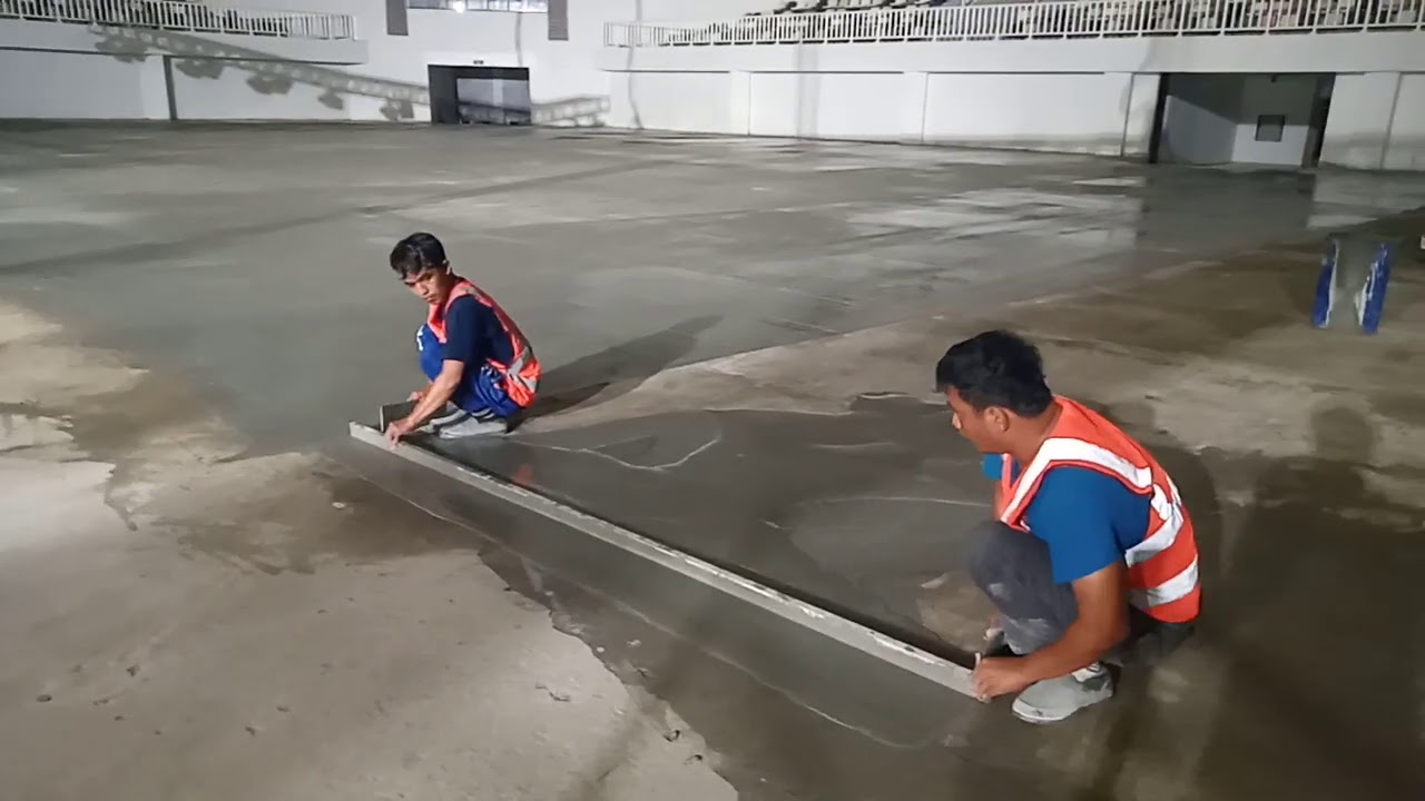 Screed lantai arena Istora Papua - YouTube