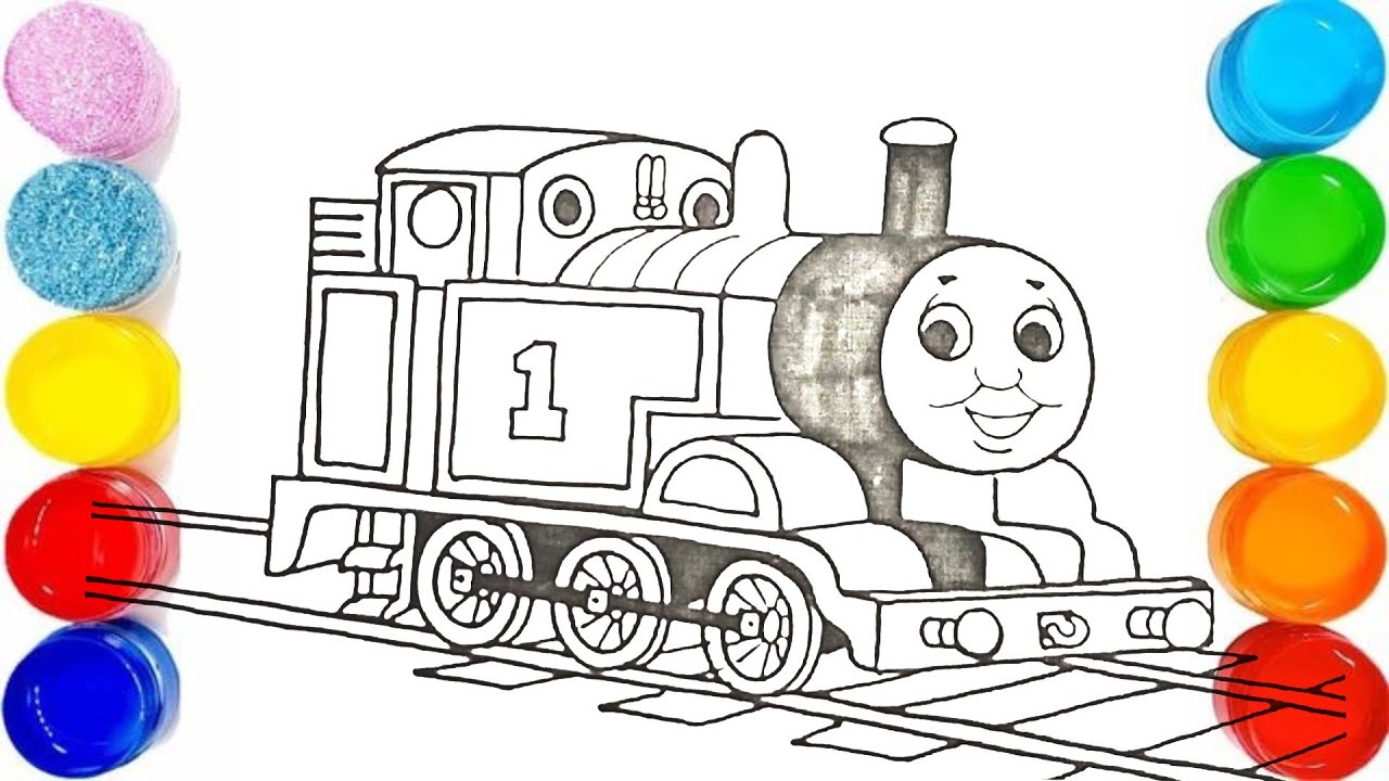 Step by step colouring of Train 🚂 Easy painting and coloring for Kids ...