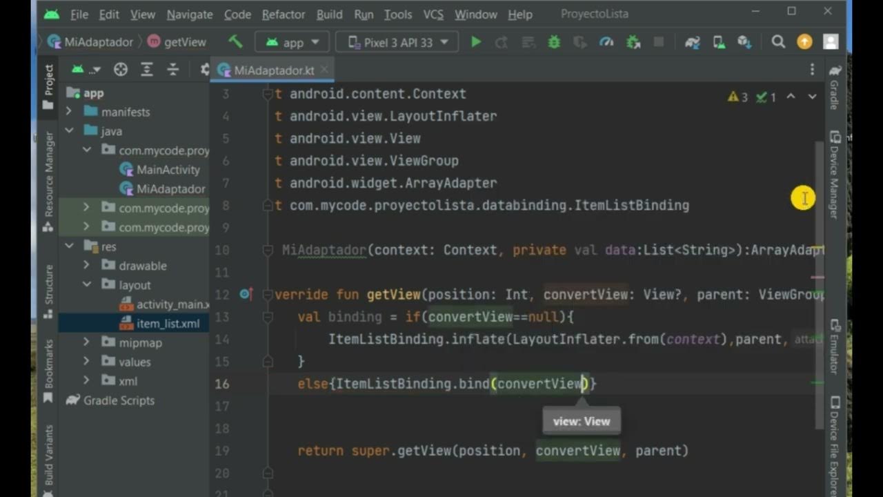 Mi primer ListView en Android Studio con Kotlin !!😀 - YouTube