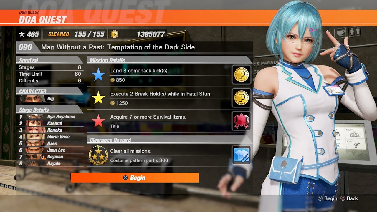 Dead or Alive 6 [PS4] - DoA Quest 090 (Three Stars) - YouTube