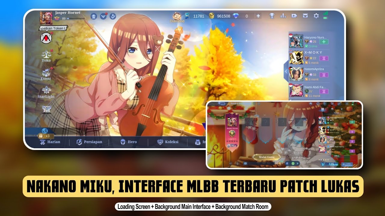 MIKU NAKANO | INTERFACE MLBB TERBARU PATCH LUKAS - YouTube