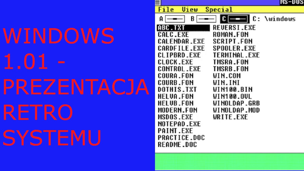 WINDOWS 1.01 ! Co potrafi ten system? Jak go obsługiwać? Jeden z ...