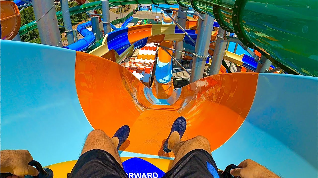 Flying Boats Water Slide at Marina Aquapark Waterland - YouTube