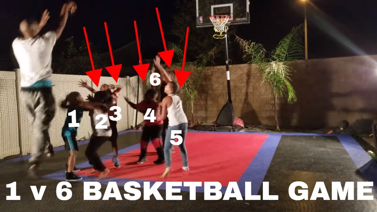 ULTIMATE BASKETBALL CHALLENGE 1 ADULT v 6 KIDS 1st to 35 WINS! AP spots ...