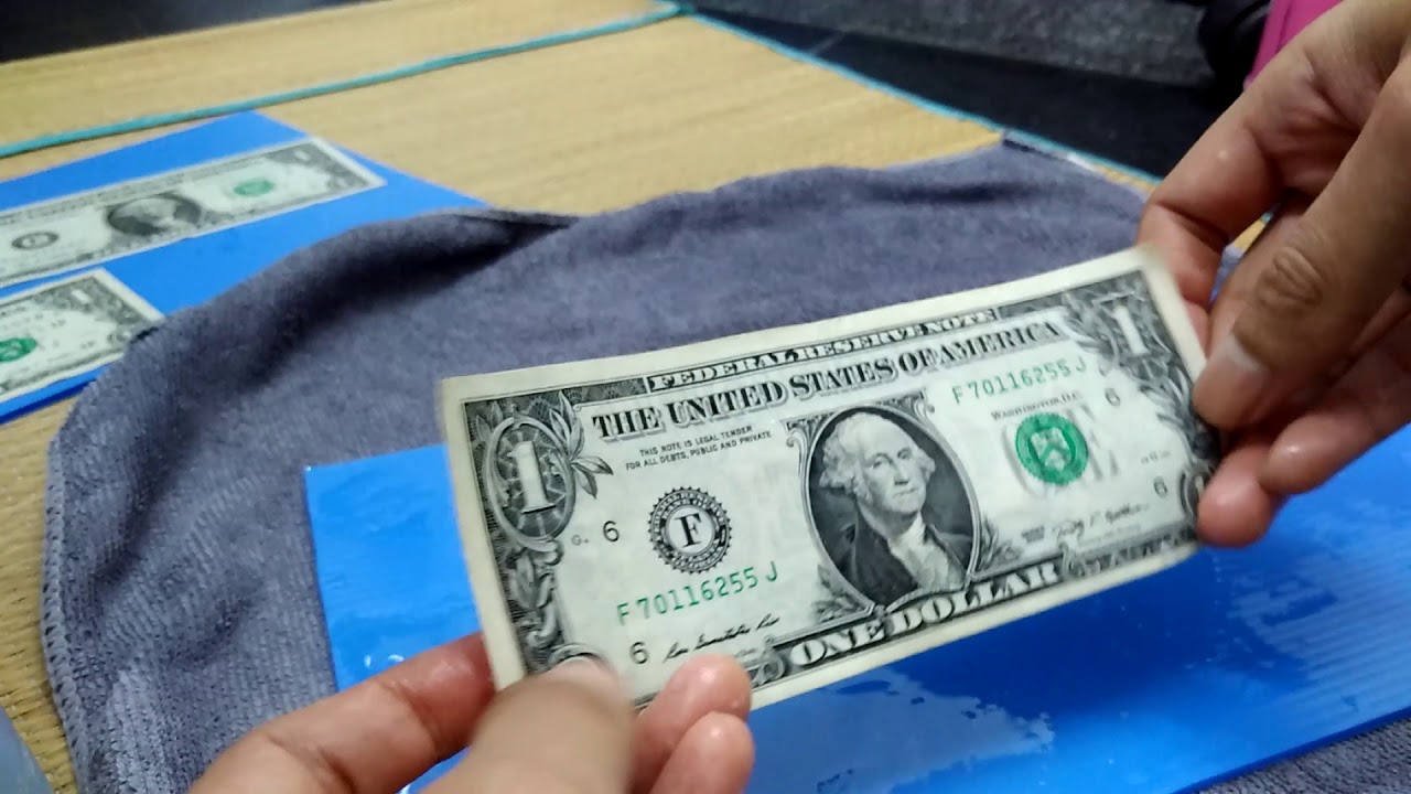 How to washing unclean currency. วิธีทำความสะอาดเงินเปื้อนคราบ - YouTube