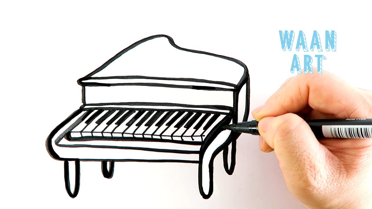 Drawing cartoon | Classic Vintage Piano วาดรูปเปียโนคลาสสิค - YouTube