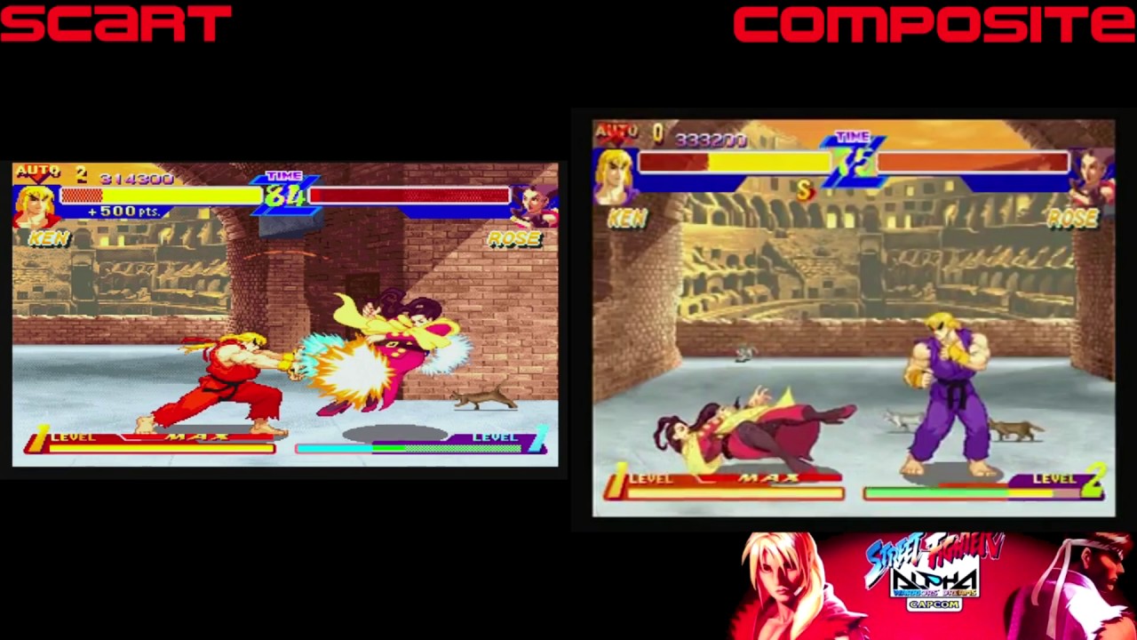 Street Fighter Zero - SCART vs Composite - Sega Saturn - YouTube