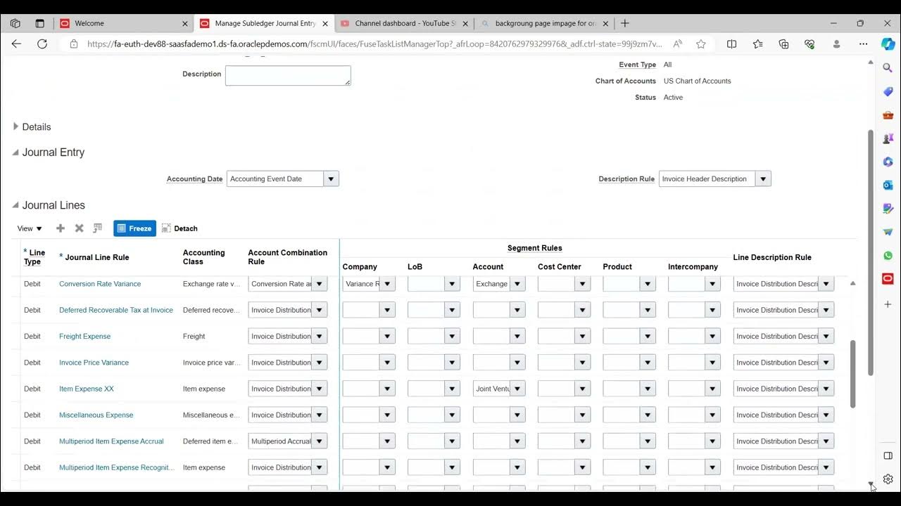 Oracle payables- How to create a Description Rules at Line Level (Subledger) - YouTube