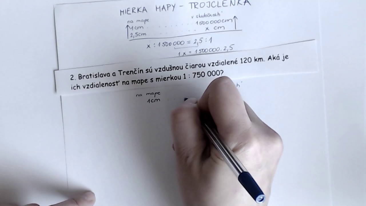 Mierka mapy - trojčlenka - YouTube