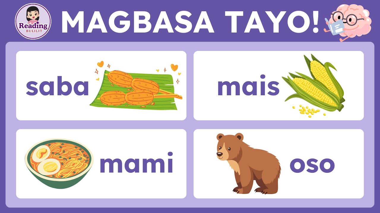 Pagsasanay sa Pagbasa: Mga Pantig at Salita gamit ang M, S, A, I, O, B ...