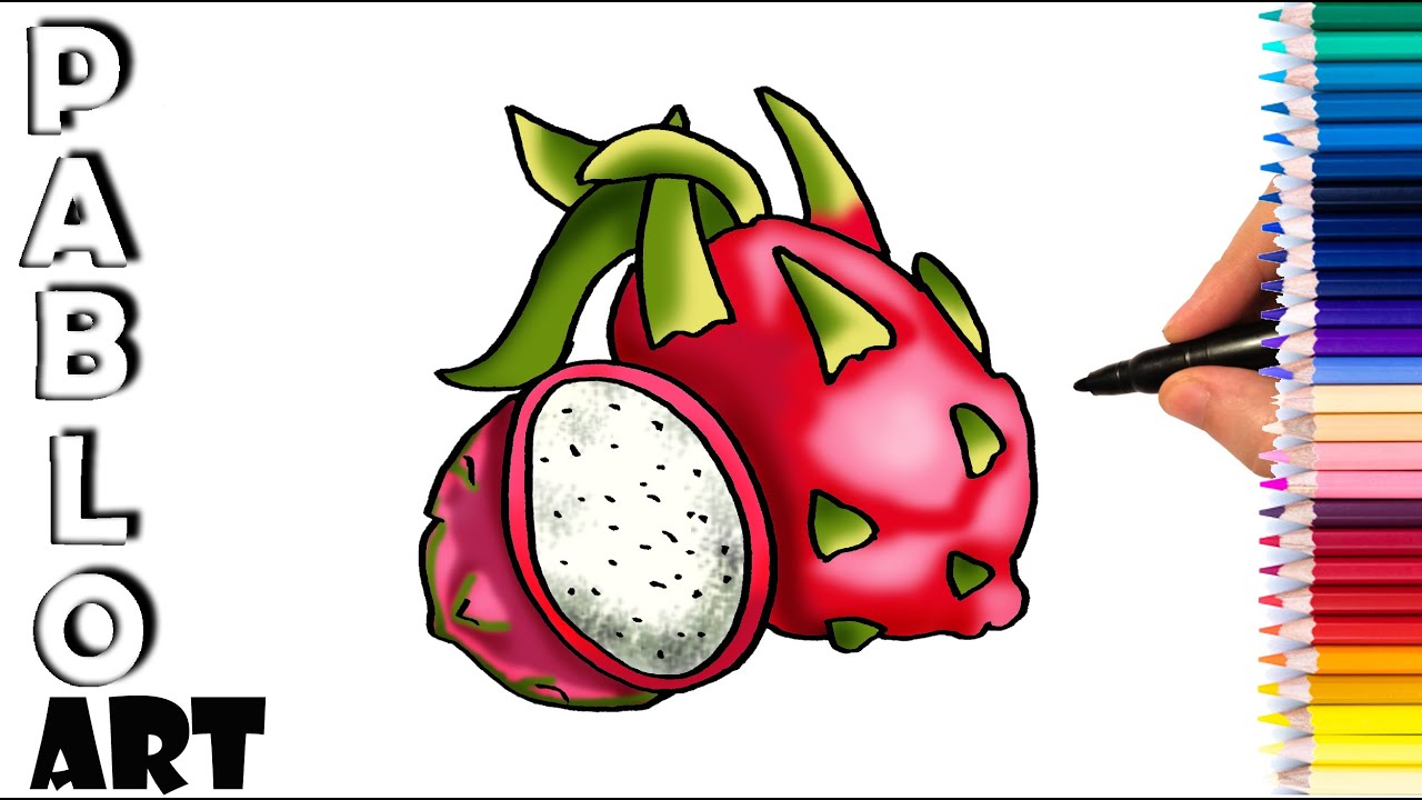 How to draw Dragon Fruit | Learn to Draw step by step - YouTube