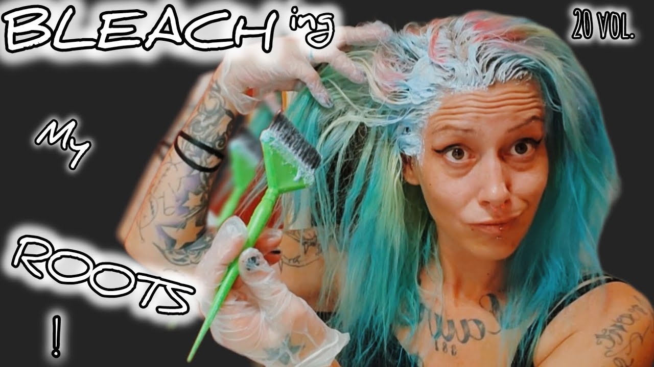 BLEACHING my ROOTS w/ 20 VOLUME Developer from BLONDME Schwarzkopf ...