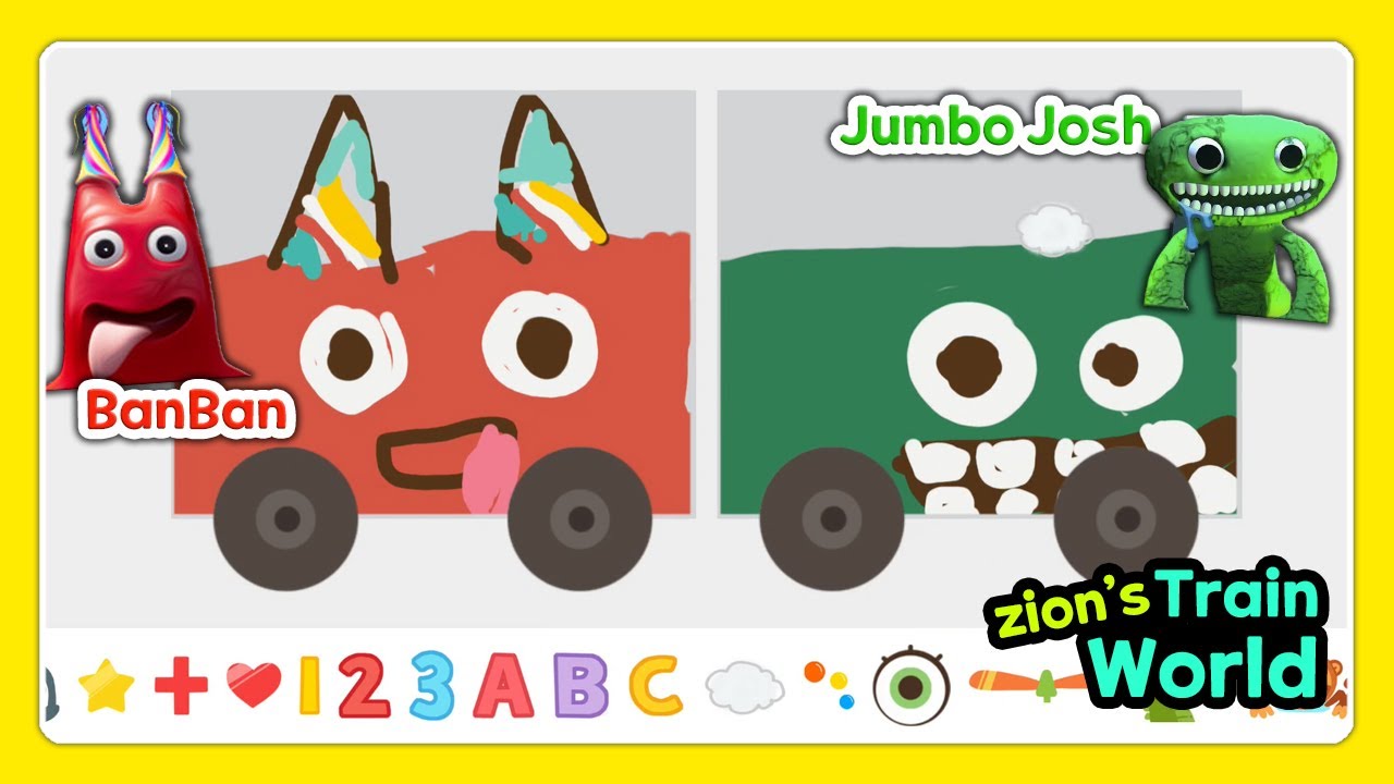 Labo Train Draw & Race Train Game #25 Jumbo Josh & BanBan - YouTube