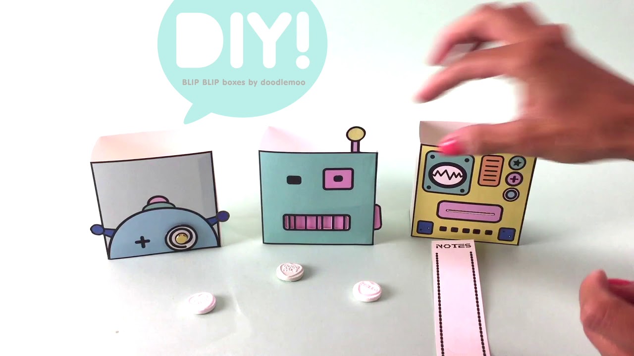 Robot boxes DIY, free printables - YouTube