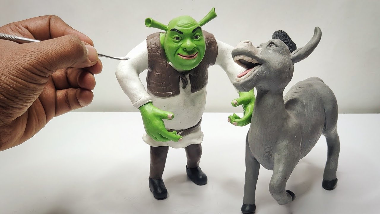 Clay Sculpting: I Sculpt SHREK and DONKEY with Super Clay ( DIY Clay ...