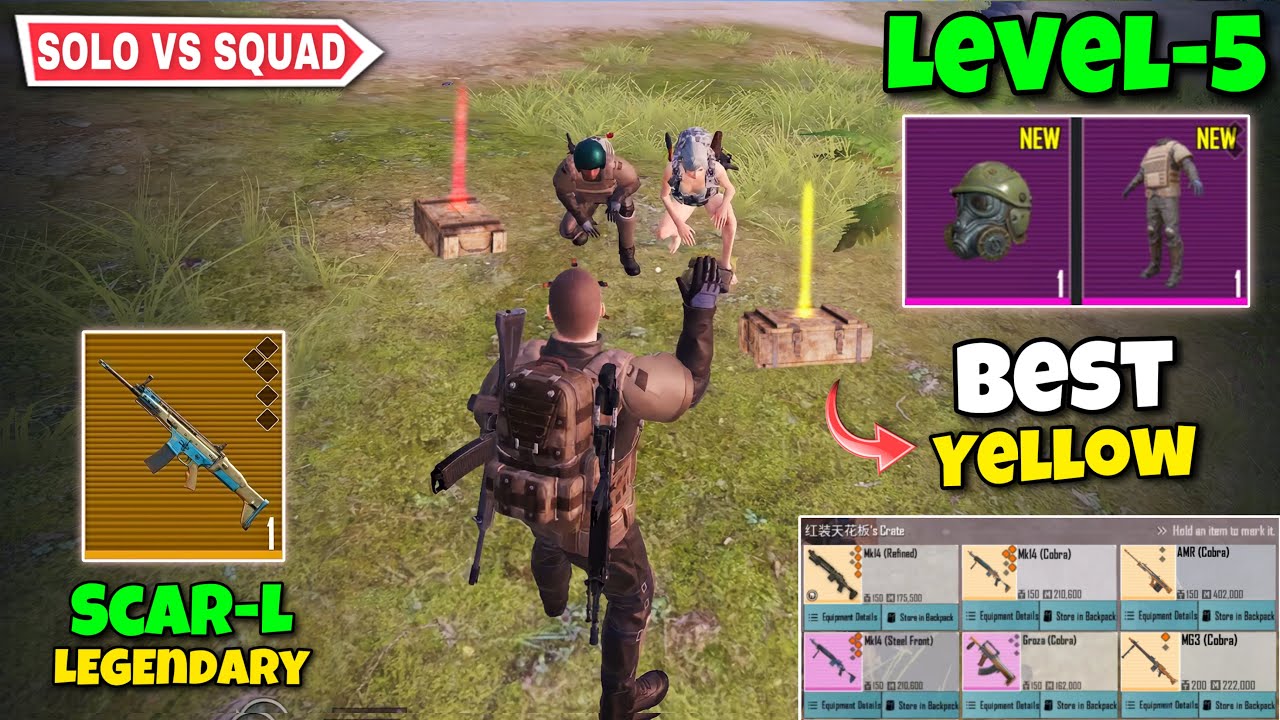 Scar-L With 52 Bullets Get me Yellow Loot 🤩 - Level 5 Solo/Squad | PUBG ...