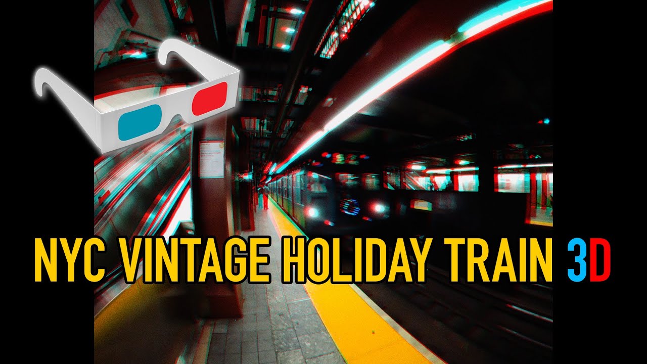 3D NY Transit Vintage Nostalgia Holiday Train in Anaglyph - Wear Red ...