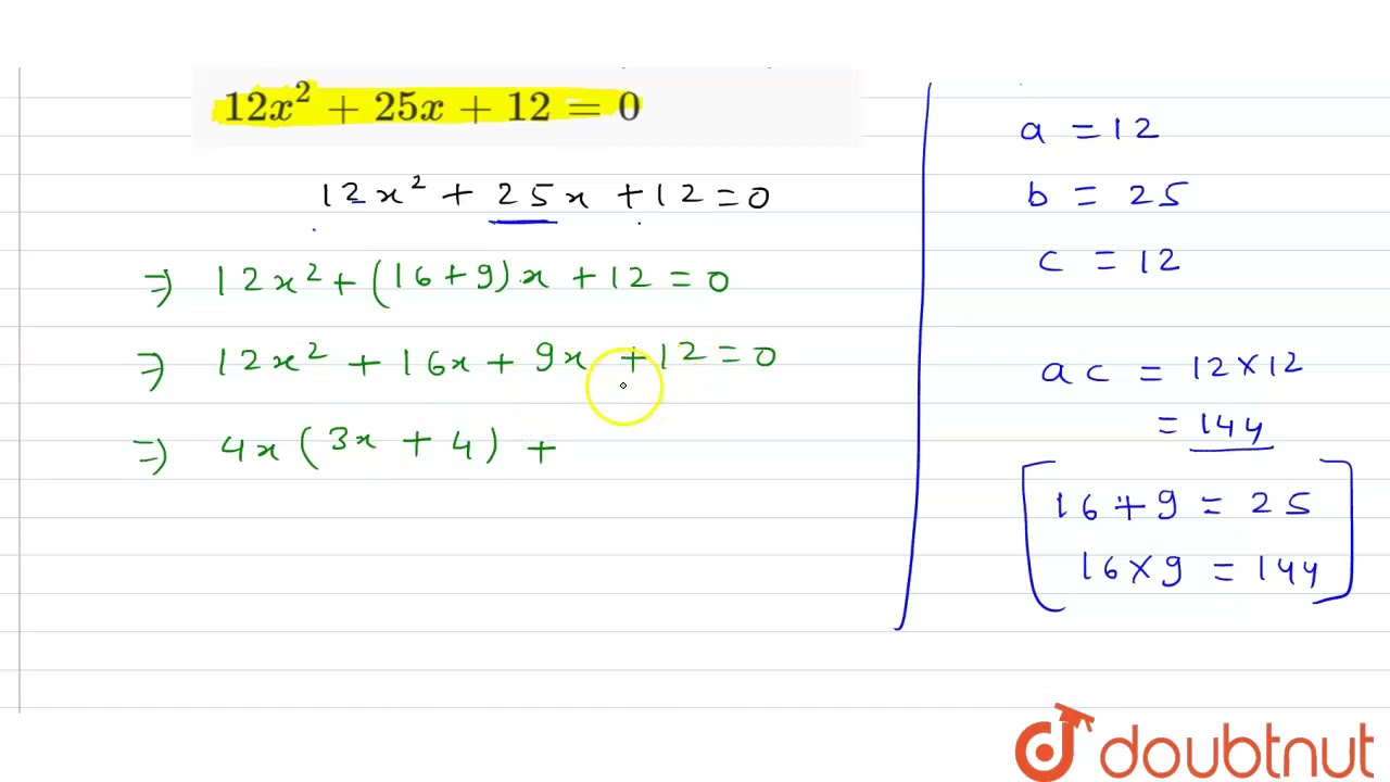 12 X 2 25x 12 0 8 12 X 2 25x 12 0 8
