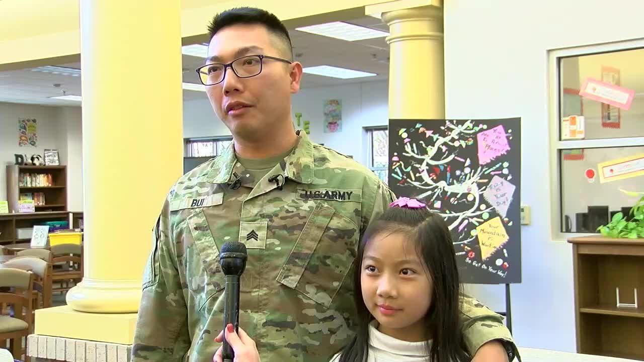 WebXtra: Army dad returns from deployment, surprises daughter at Tyler ...