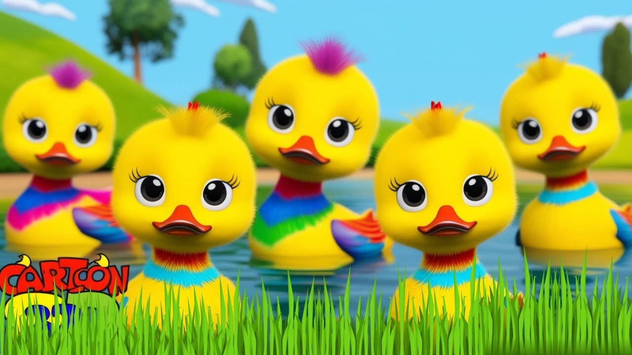 Five Little Yellow Ducks Out To Play Kids Nursery Rhymes|| F2||Meemaa ...