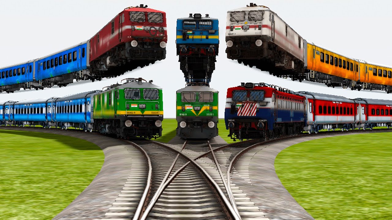 TRAIN ON TOP OF THE TRAIN CROSSING | DIFFERENT RAILROAD CROSSING ...