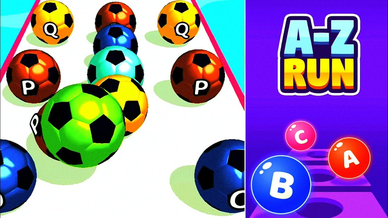 🔠AZ Run - 2048 ABC Runner (Level-91 To 100) Relaxing ASMR Puzzle Ball ...