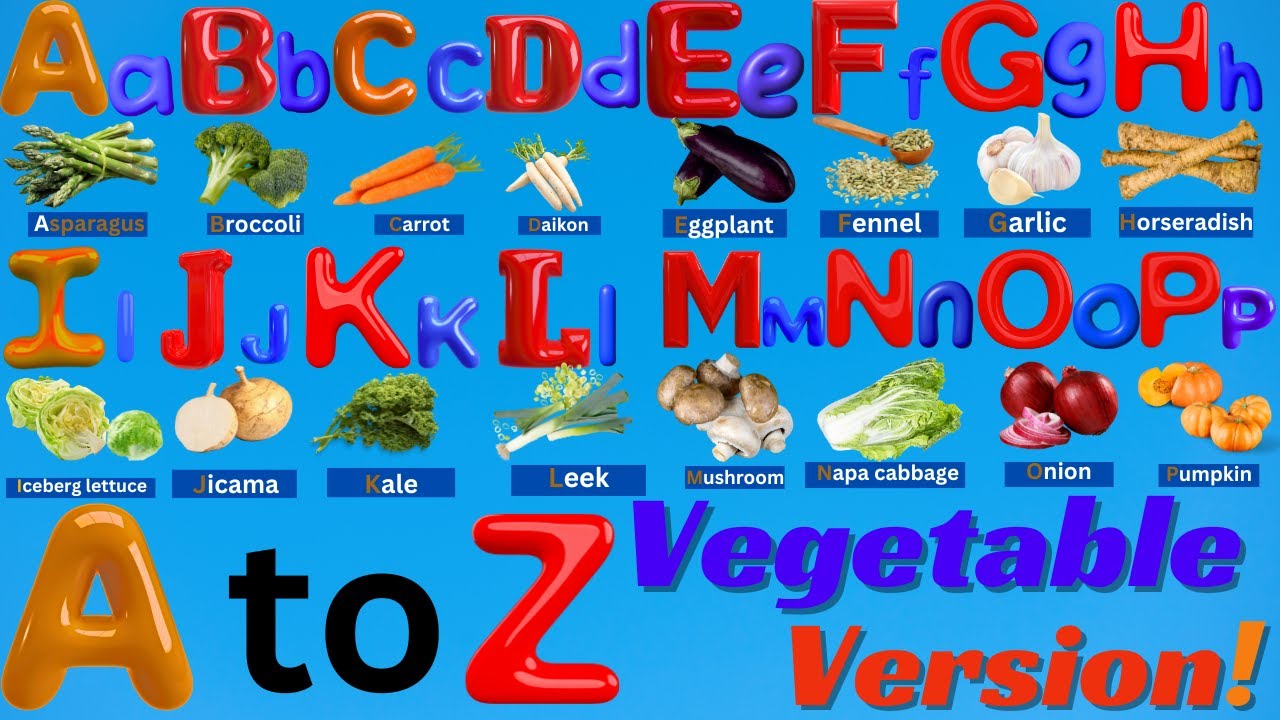 A to Z alphabets (vegetable version) every single day! Rhyme - Songs ...