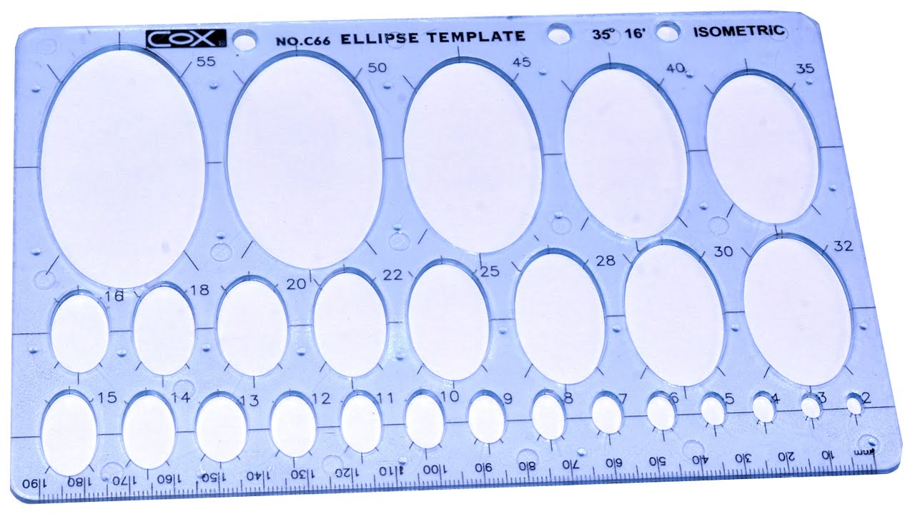 Plastic Cox Ellips Template Ruler Kit, Illustrations Architect Scale ...