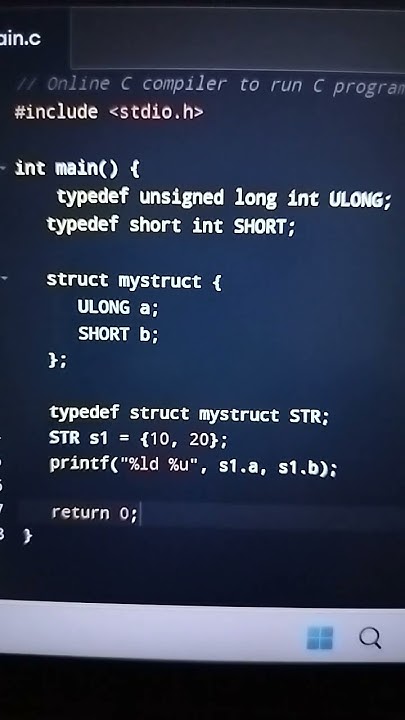 Defining A Structure Using Typedef In C Coding Coder Cprogramming Programming Python Youtube