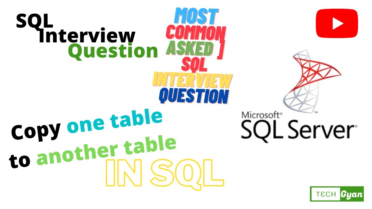 How To Copy One Table Into Another Table In Sql Youtube
