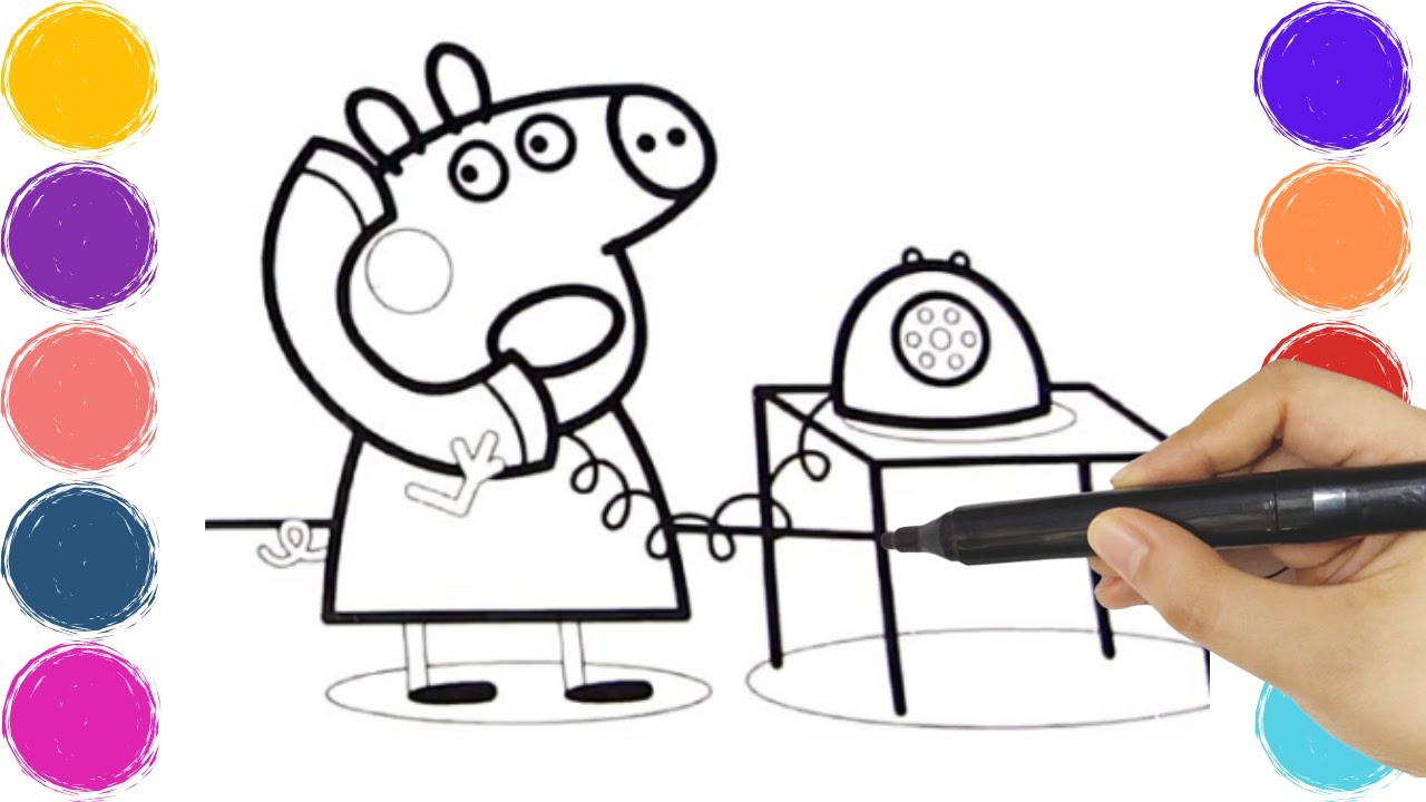 Who do you think Peppa is calling with? #coloring - YouTube