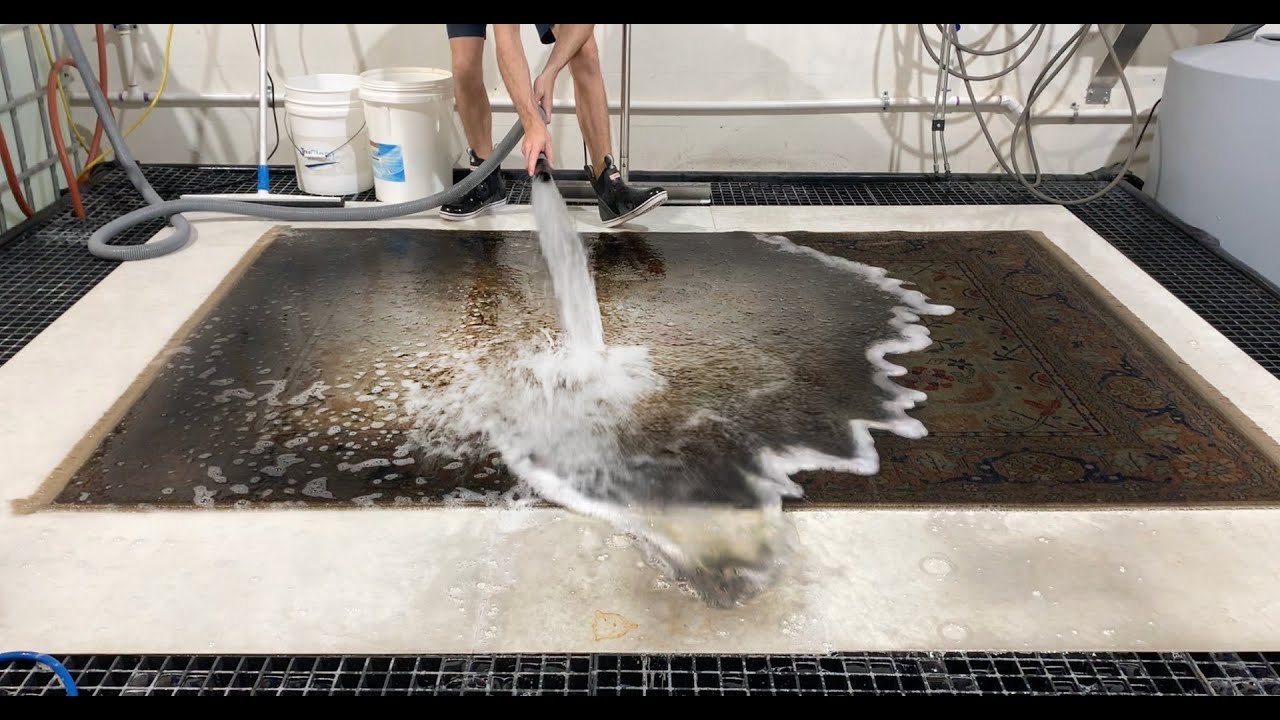 Deep Clean Of A Beautiful Rug | Satisfying Rug Cleaning ASMR - YouTube