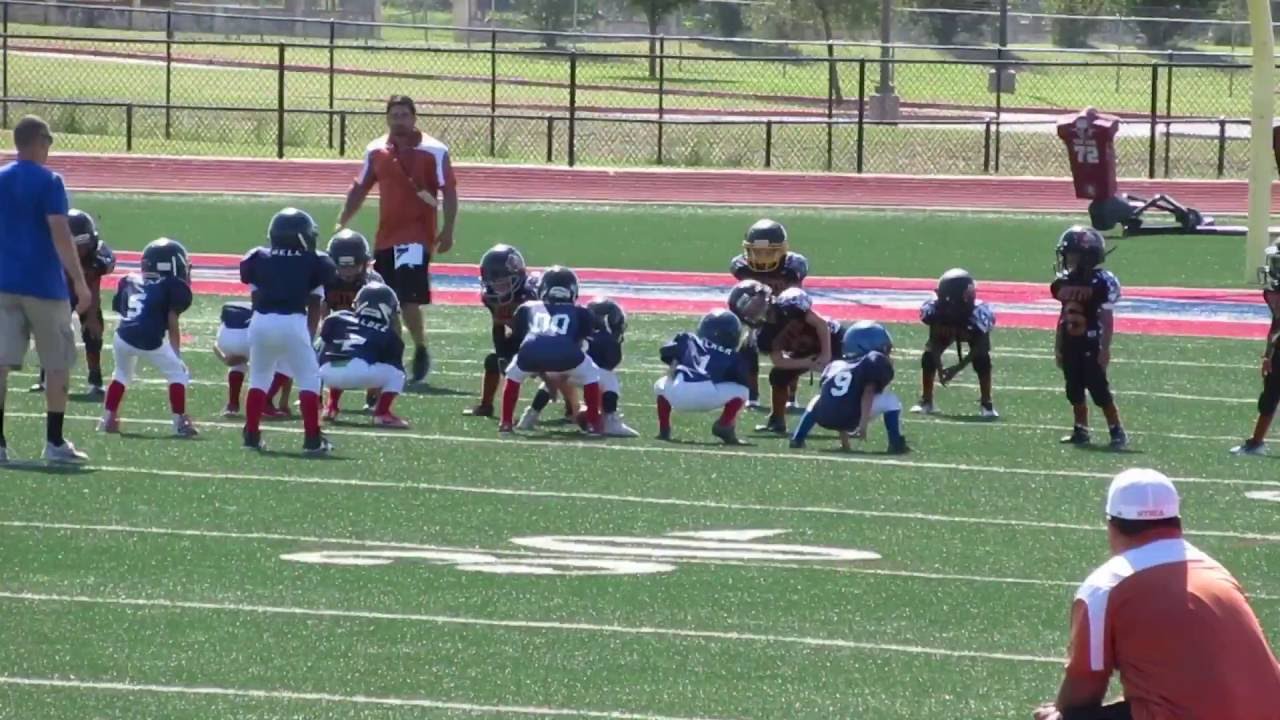 1st Pee Wee Football Game! - YouTube